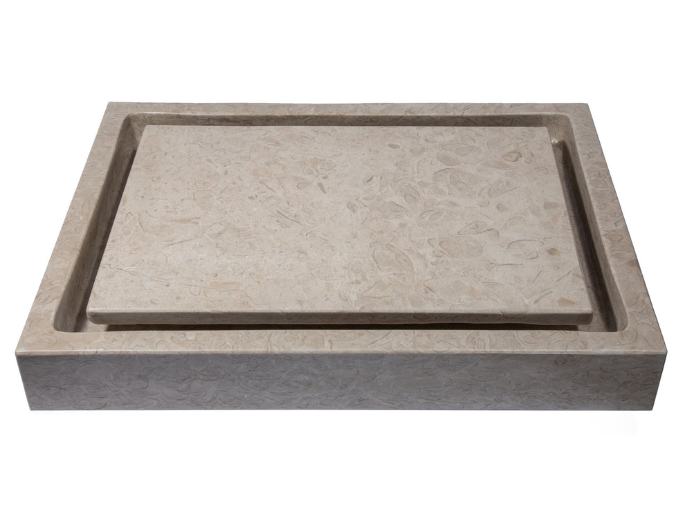 Rectangular Infinity Pool Sink - Polished Penny Grey Marble – Rustic Sinks