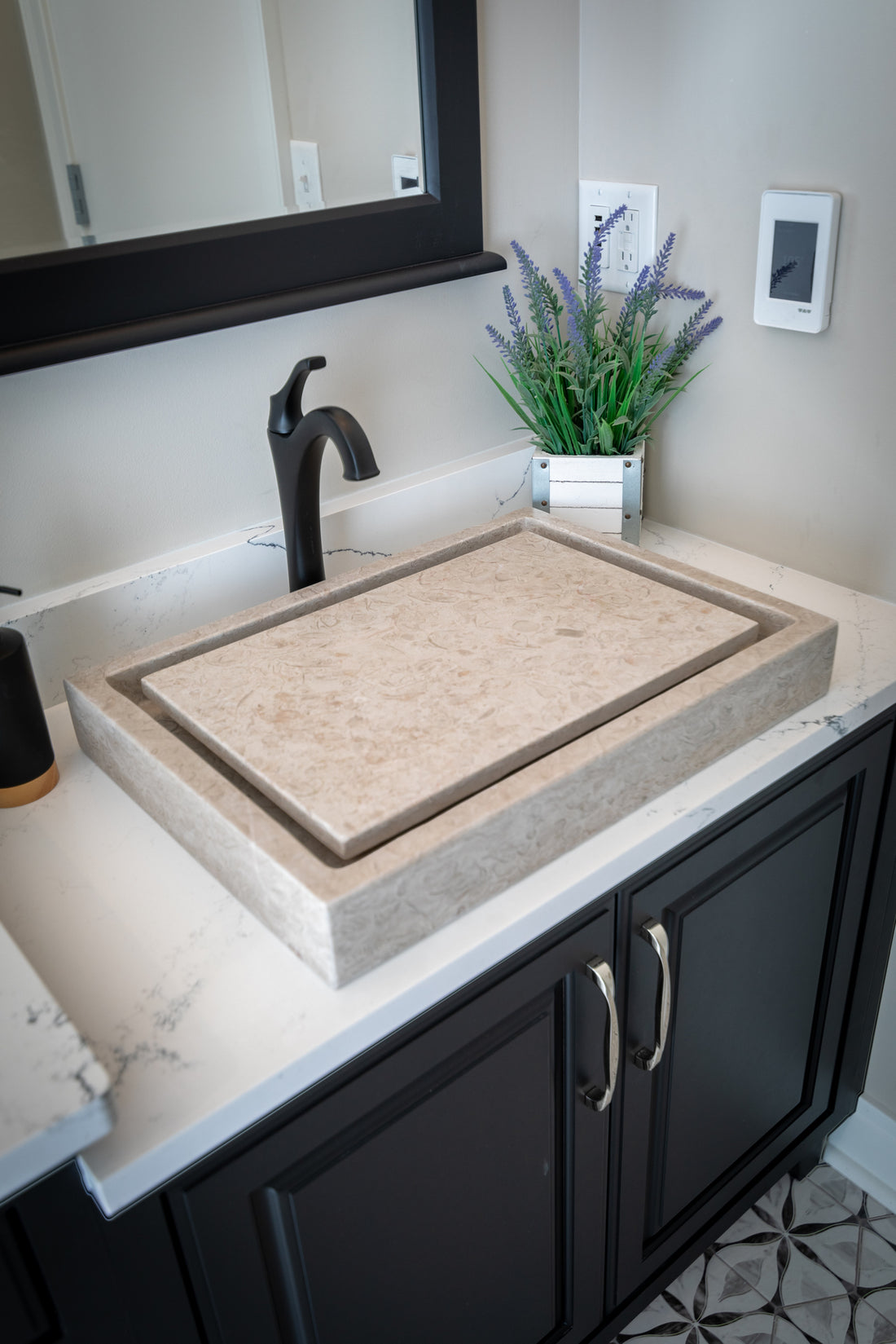 Rectangular Infinity Pool Sink - Polished Penny Grey Marble – Rustic Sinks