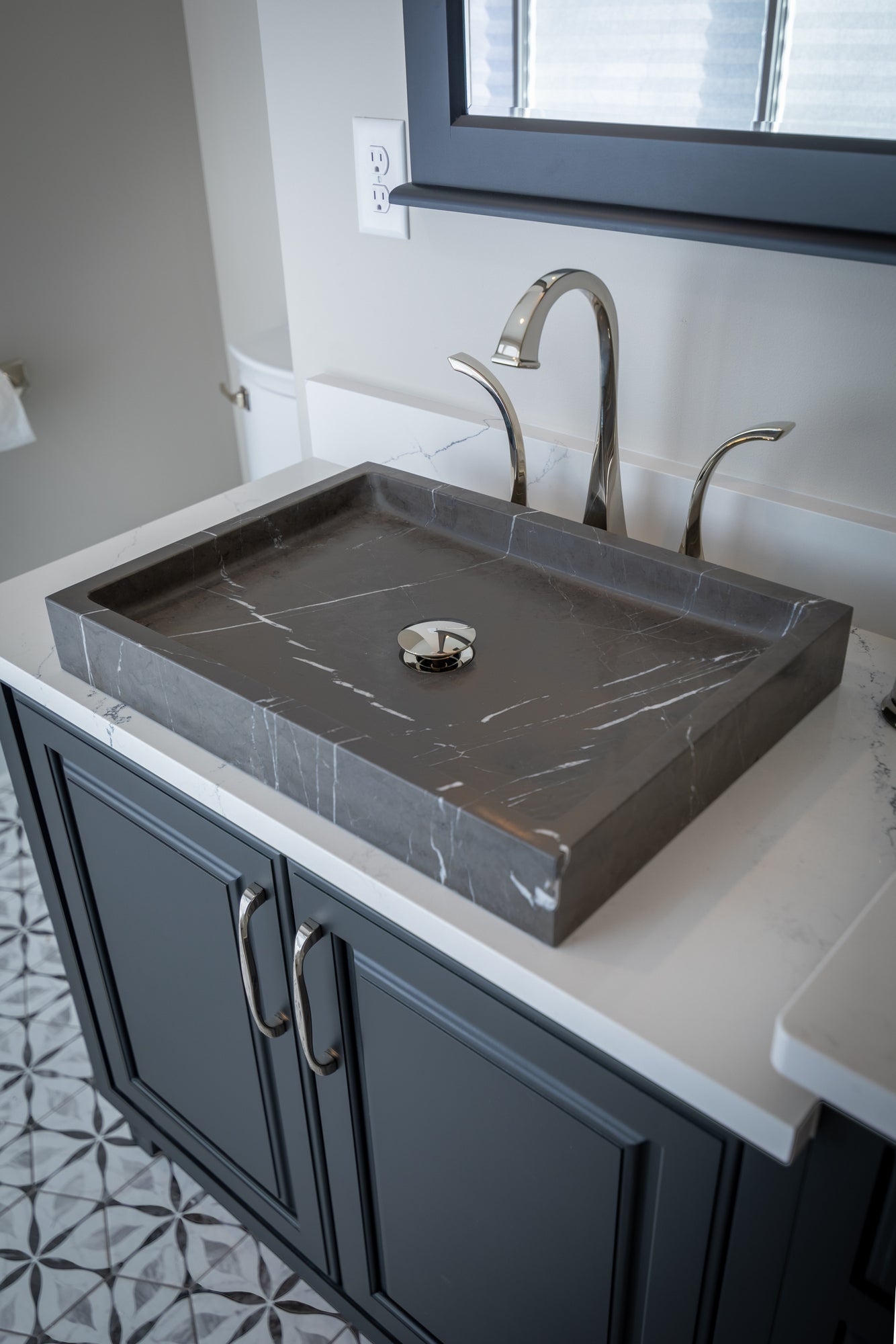 Natural Stone Rectangle Vessel Sink – Rustic Sinks