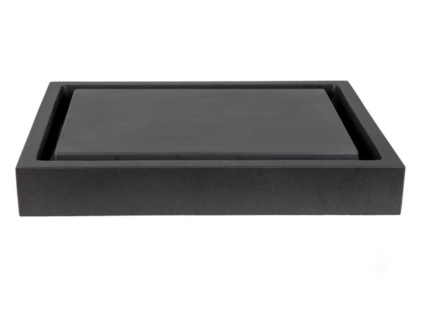 Rectangular Infinity Pool Lava Stone Sink - Hidden Drain | Rustic Sinks