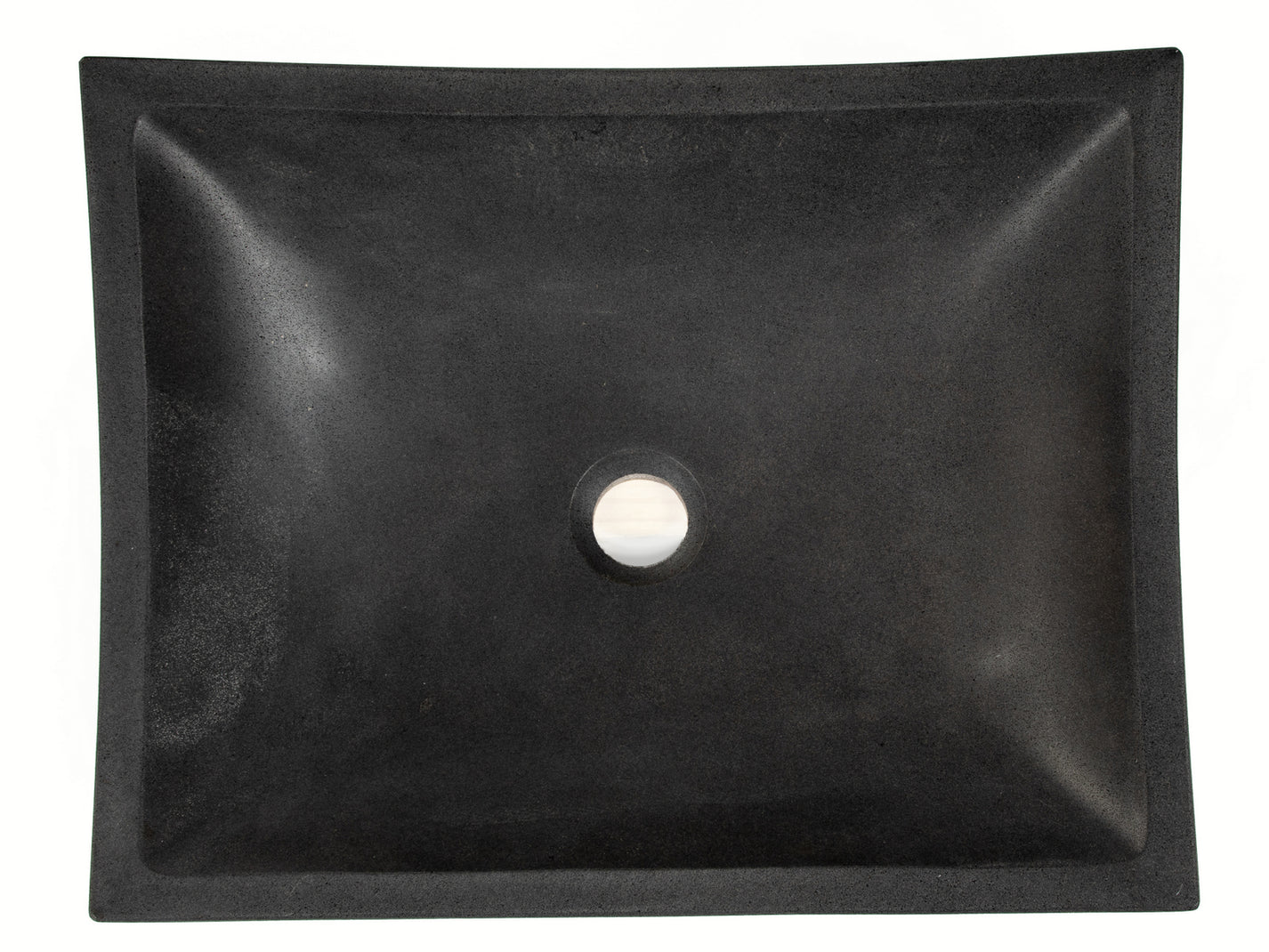 Deep Zen Lava Stone Vessel Sink - Honed Black Arched Design | Rustic Sinks