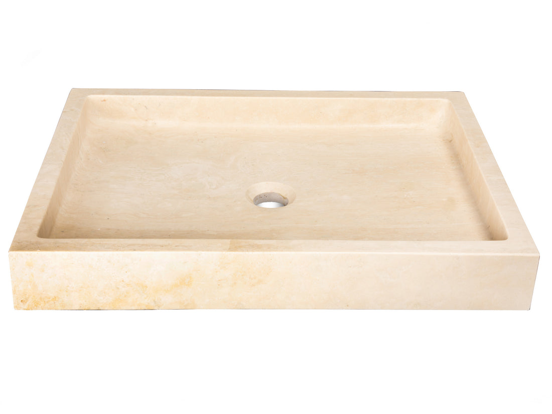 Natural Stone Rectangle Vessel Sink – Rustic Sinks