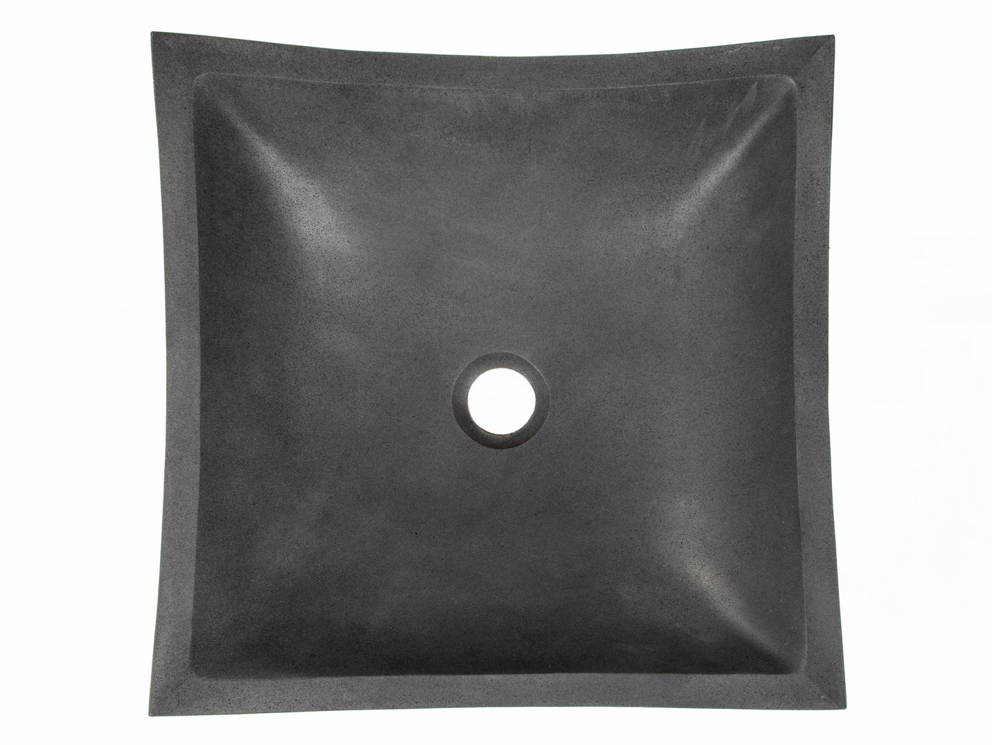 Square Deep Zen Lava Stone Vessel Sink - Black Natural Stone | Rustic Sinks