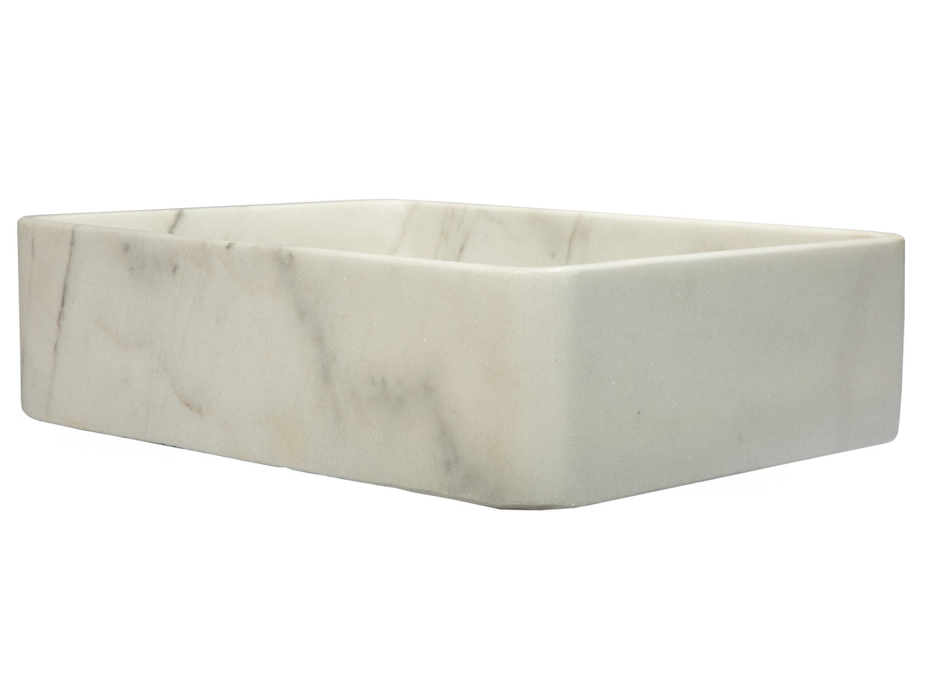 White Marble Stone Rectangle Vessel Bathroom Sinks – Rustic Sinks