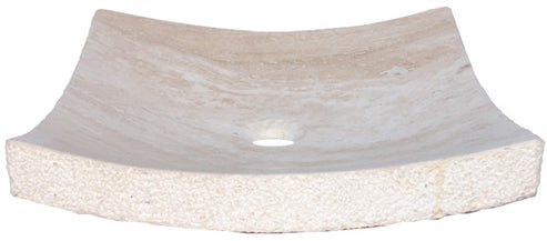 Zen Vessel Sink - 17" Square Stone Sink | Black Limestone or Beige ...