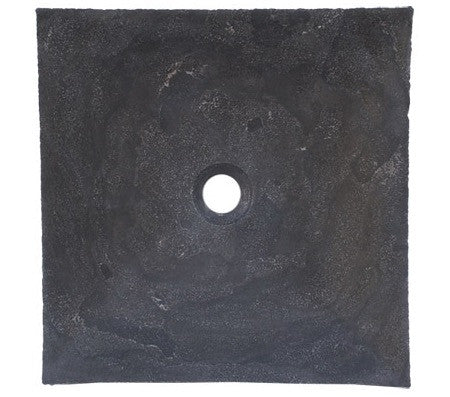 Zen Vessel Sink - 17" Square Stone Sink | Black Limestone or Beige ...